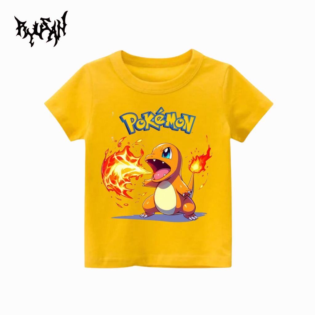 Jual Ryusan Kaos Anak Custom Nama Combed 30s Gambar POKEMON Fire Master ...