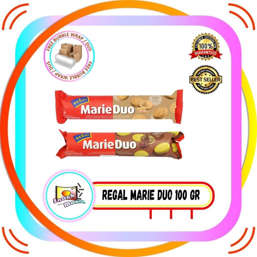 Jual Regal Marie Duo Peanut Butter - Milky Chocolate 100 gr Biscuit ...