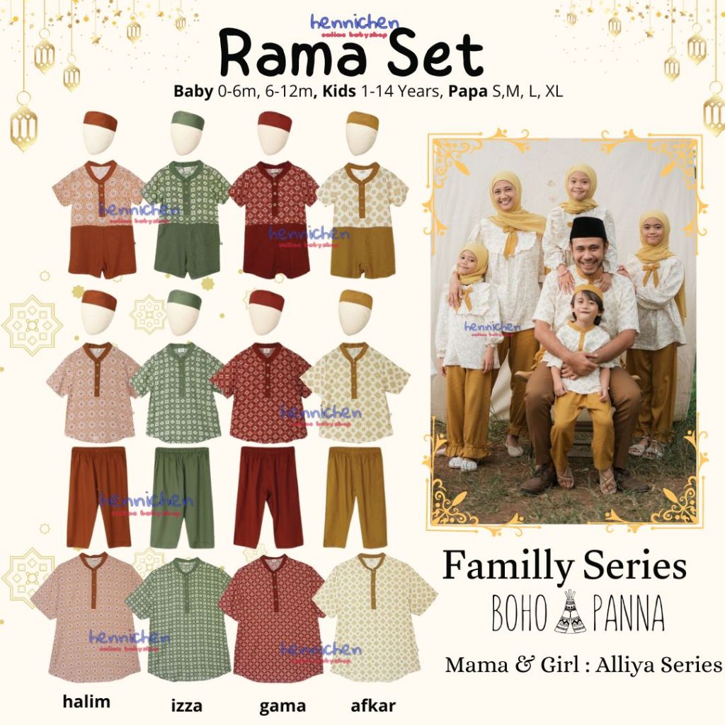 Jual BAJU LEBARAN Bohopanna Couple Rama Papa dan Anak 0-14 Tahun Setelan Koko + Peci Raya ...