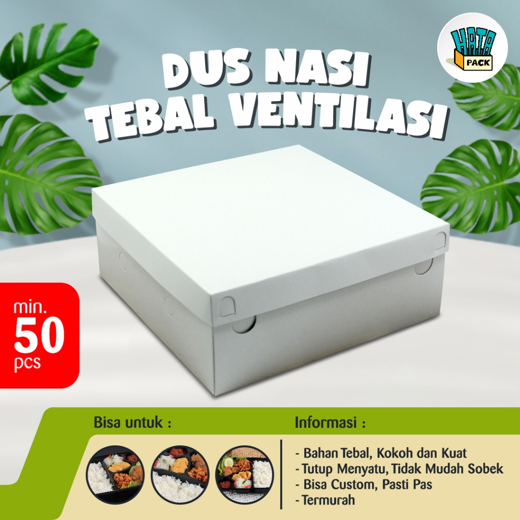 Jual Dus Box Nasi / Dus Kotak Nasi Tebal Putih Ukuran 22 x 22 400 Gram ...