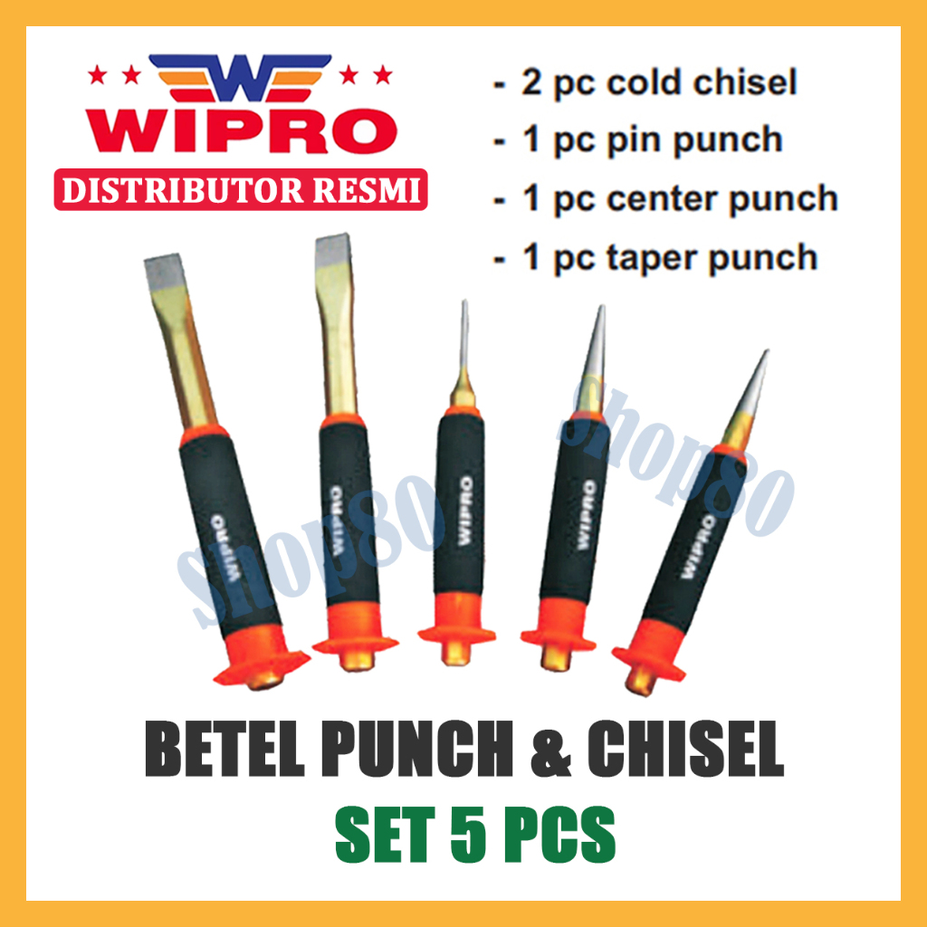 Jual Wipro Penanda Titik Bor Betel Pahat Center Pin Punch Chisel 1 set ...