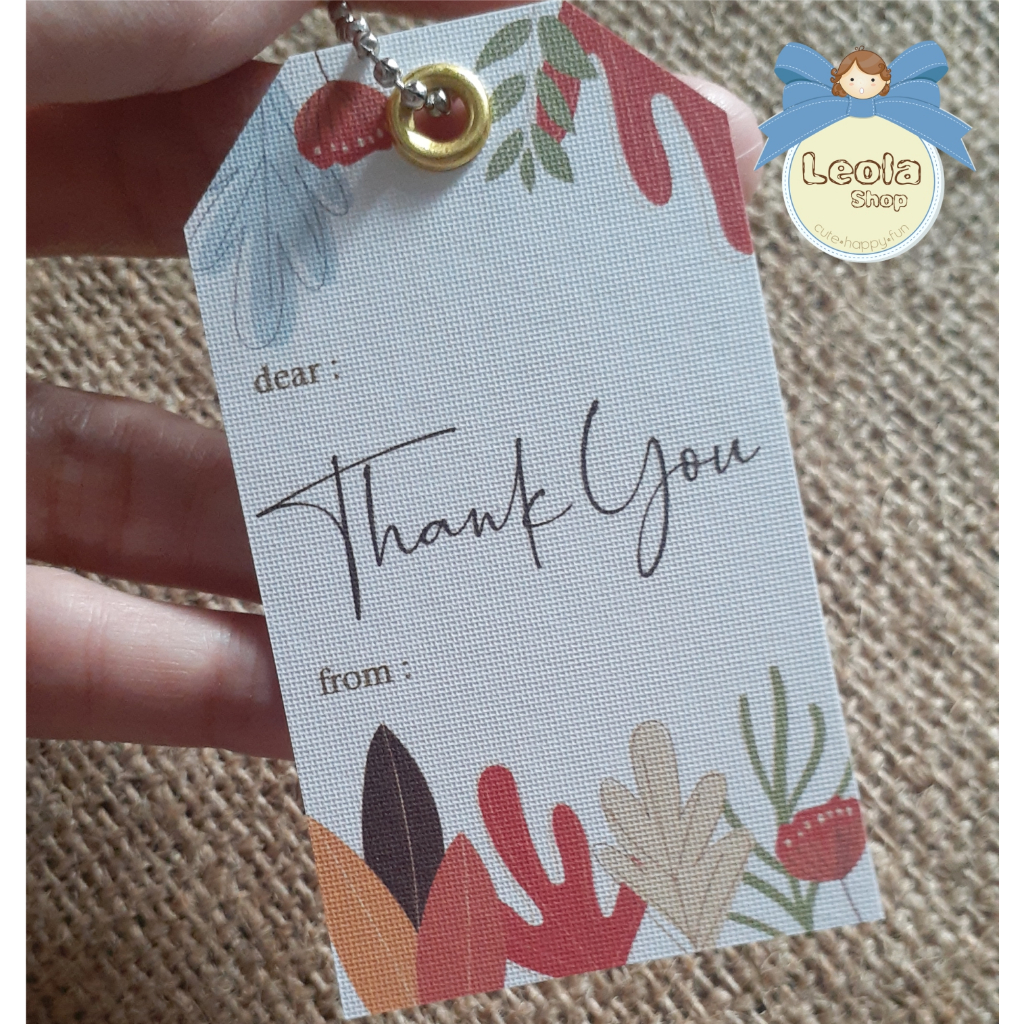 Jual Hang Tag THANK YOU Warna /Kartu Ucapan Thank You Gift Tag | Shopee ...