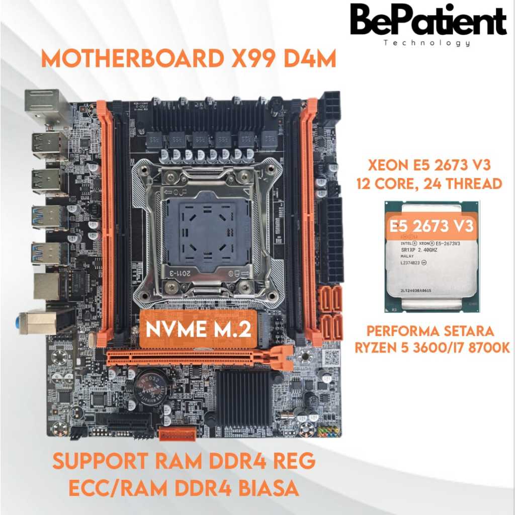 Jual Bundle Motherboard X99 + Xeon E5 V3/V4 (setara Ryzen 5 3600/i7 8700k) + RAM DDR4 | Shopee ...