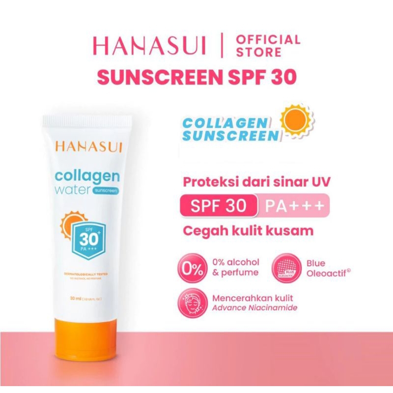 Jual Hanasui Collagen Water Sunscreen SPF 30+++ | Original Hanasui ...