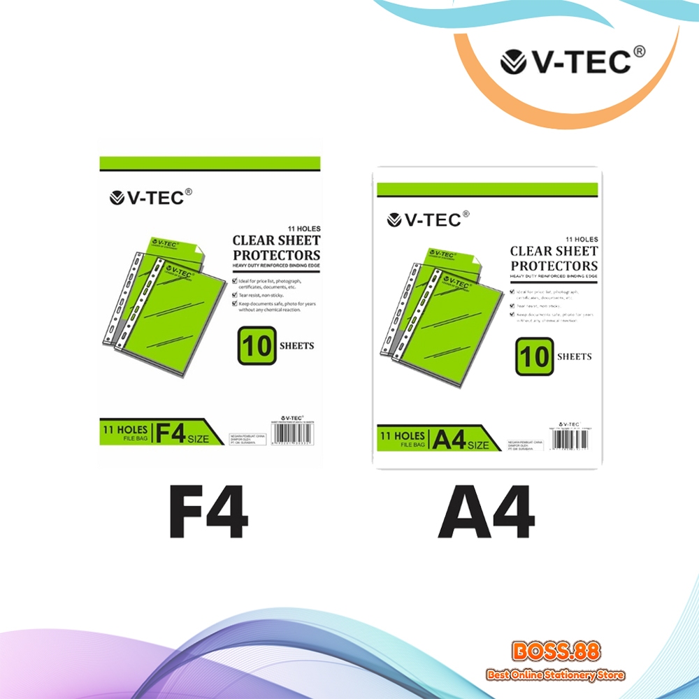 Jual CLEAR SHEET PROTECTOR V-TEC VT-303 F4 (10'S) | Shopee Indonesia