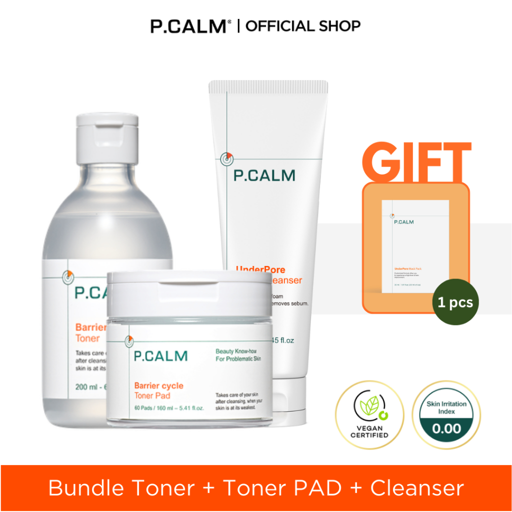Jual P.CALM Cleanser, Toner, Toner PAD SET | Shopee Indonesia