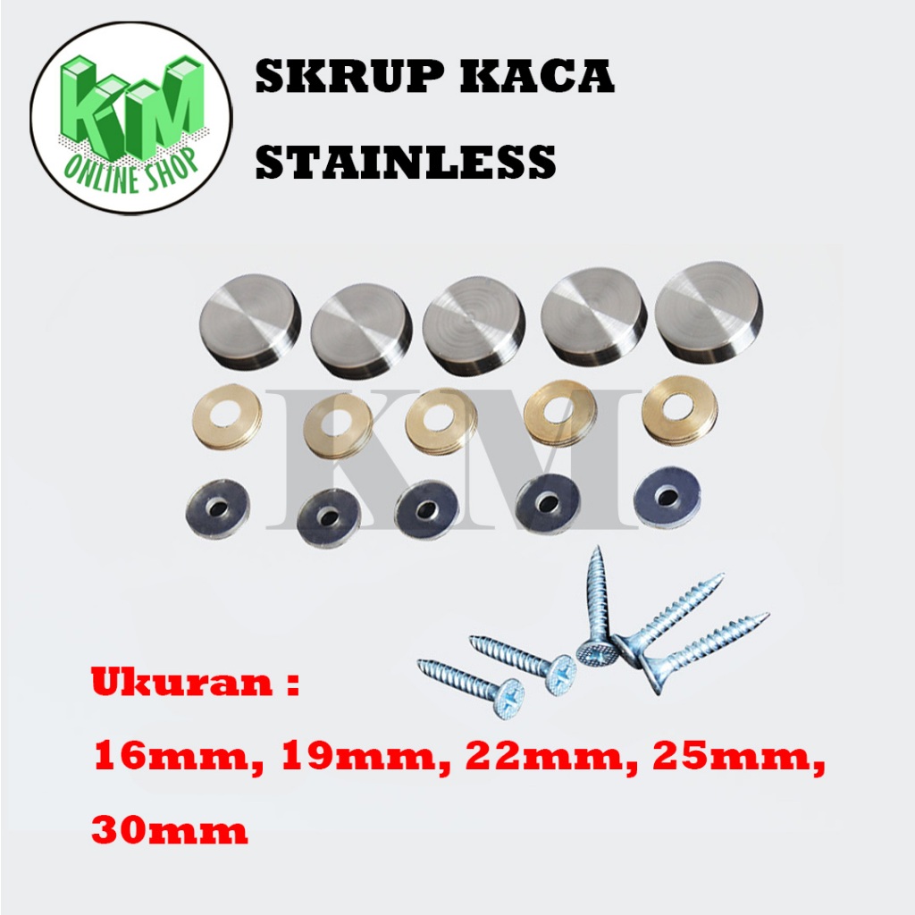 Jual Dop Skrup Kaca Skrup Kayu Tutup Sekrup Stainless Steel 16 19 22 25 ...