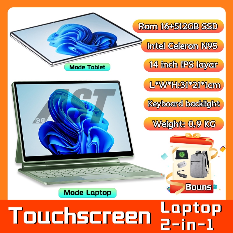 Jual AST Laptop touchscreen 13 inch 2 in 1 Ram 16G+512GB SSD Intel ...