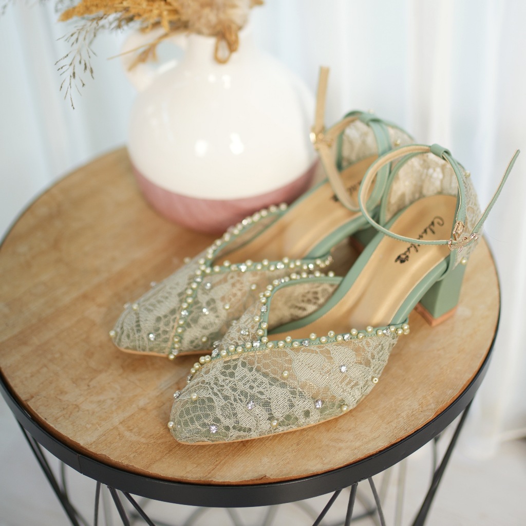 Jual Deu_Calantha Sepatu Pesta Wanita Wedding Shoes Selop Ankle Strap ...