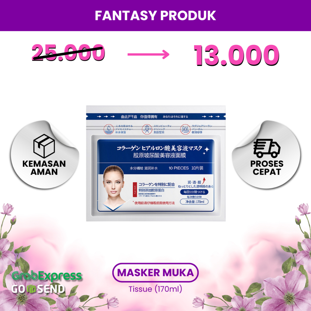 Jual MASKER TISSUE - Hyaluronic Acid japan made aman original dewy ...
