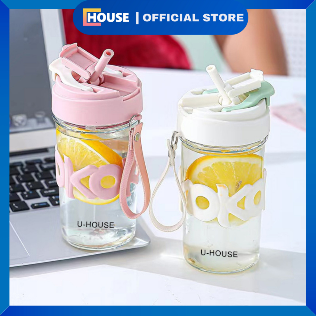 Jual U HOUSE 420ml Cangkir Gelas+ Ganda Sedotan Bermotif /Gelas Lucu ...