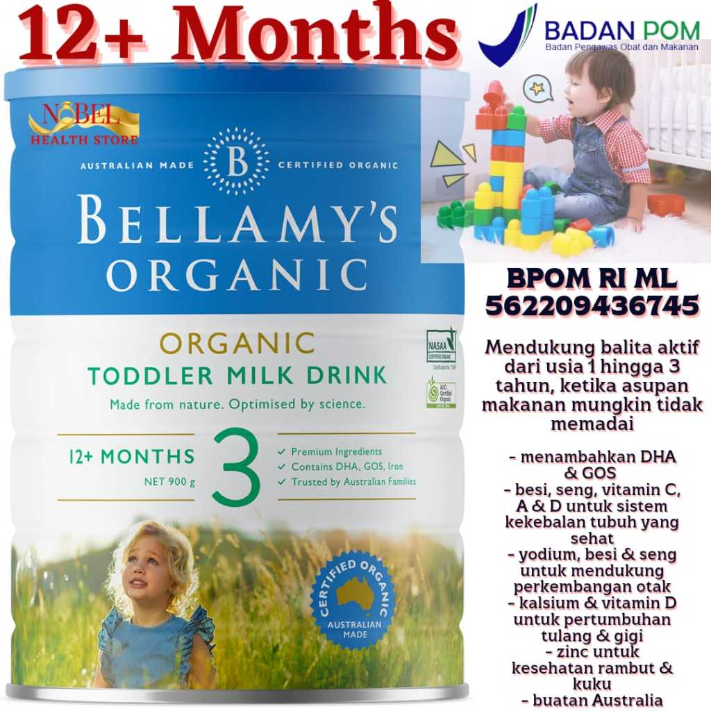 Jual Bellamy's Bellamys Organic Susu Formula Step 3 900 Gram (1-3 Tahun ...