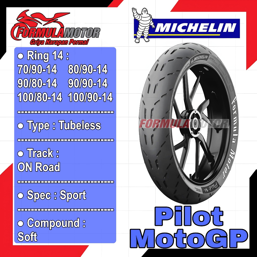 Jual Michelin Pilot Moto GP Ring 14 Tubeless All Size (Profil Donat ...