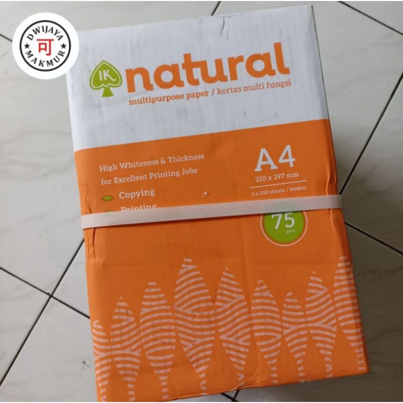 Jual Kertas A4 Natural 75GSM (1 rim) Kemasan Orange terbaru | Shopee Indonesia