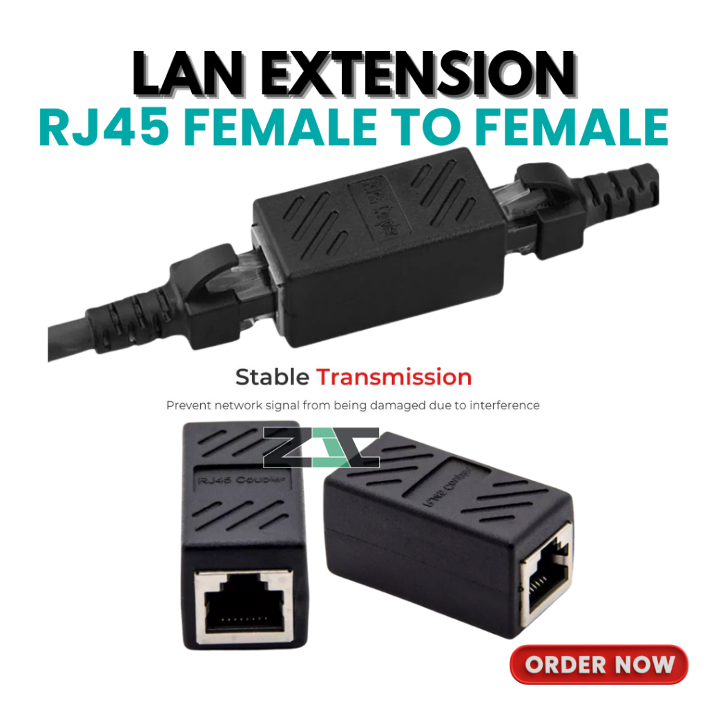 Jual RJ45 Female to Female Cat 15A16A LAN Extension Adaptor Connector ...