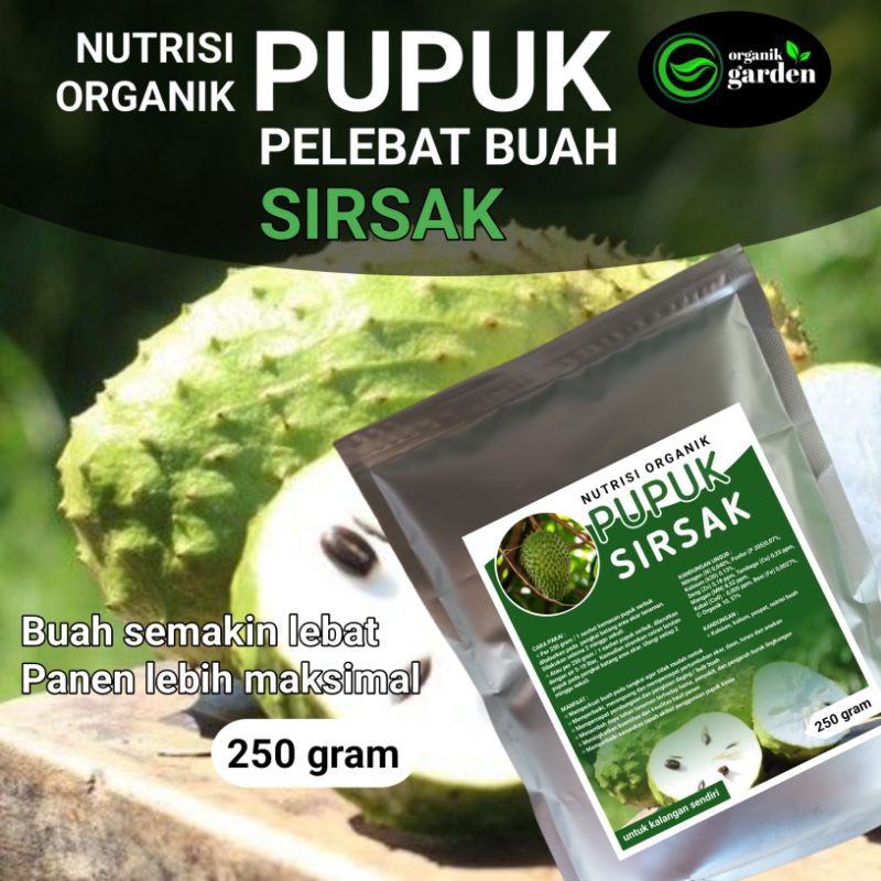 Jual pupuk pelebat buah SIRSAK | booster nutrisi organik 250 gram | Shopee Indonesia
