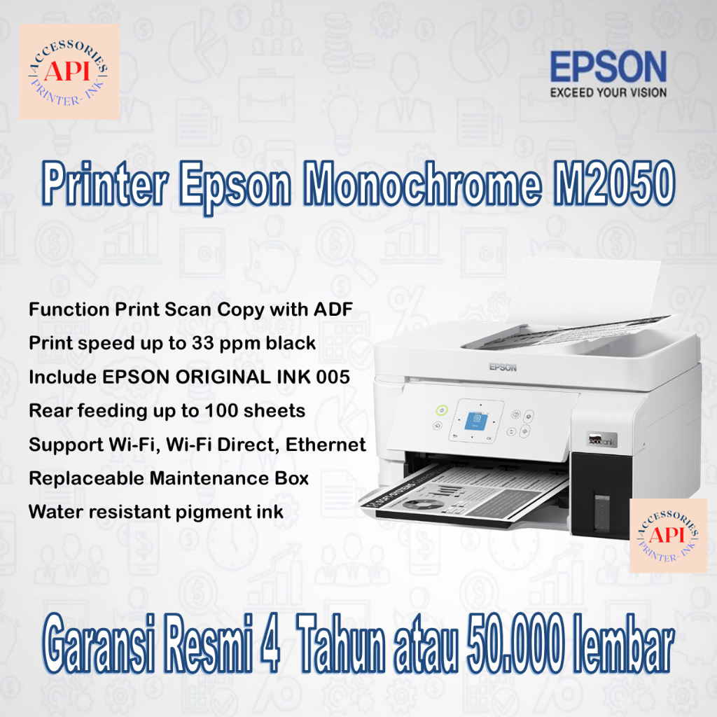 Jual Printer Epson M2050 M 2050 M-2050 EcoTank Monochrome Print Scan ...
