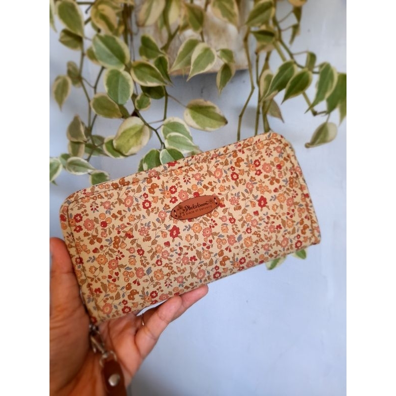 Jual Dhititeen dompet panjang bahan katun jepang motif bunga | Shopee ...