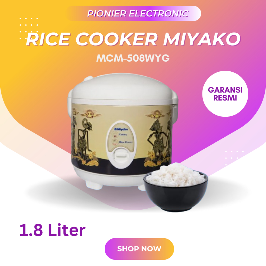 Jual RICE COOKER MAGIC COM MIYAKO MCM-508WYG 1.8L GARANSI RESMI ...