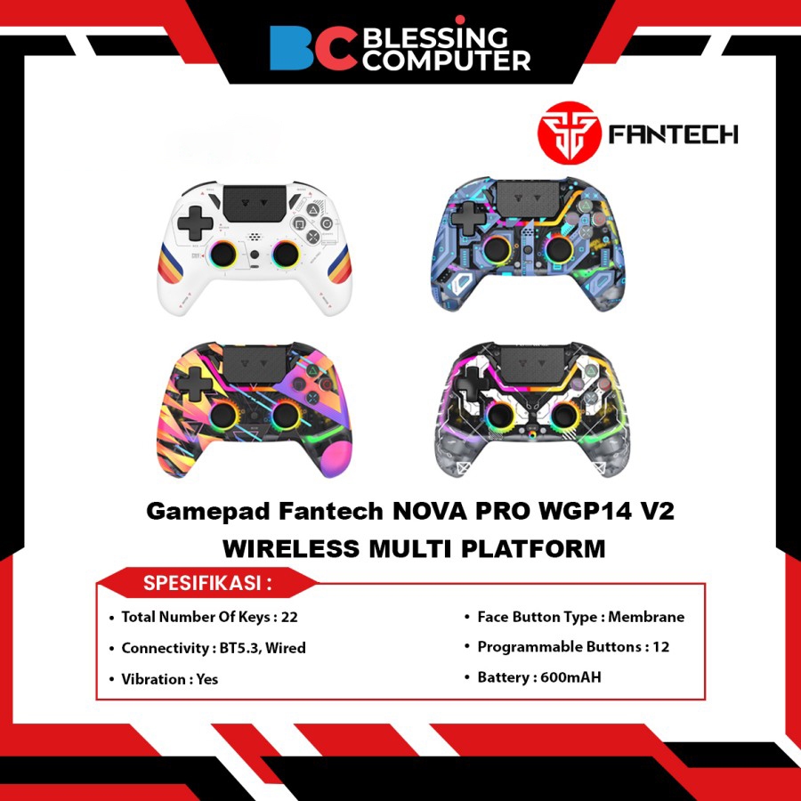Jual Gamepad Fantech NOVA PRO WGP14 V2 WIRELESS MULTI PLATFORM ATOMIC ...