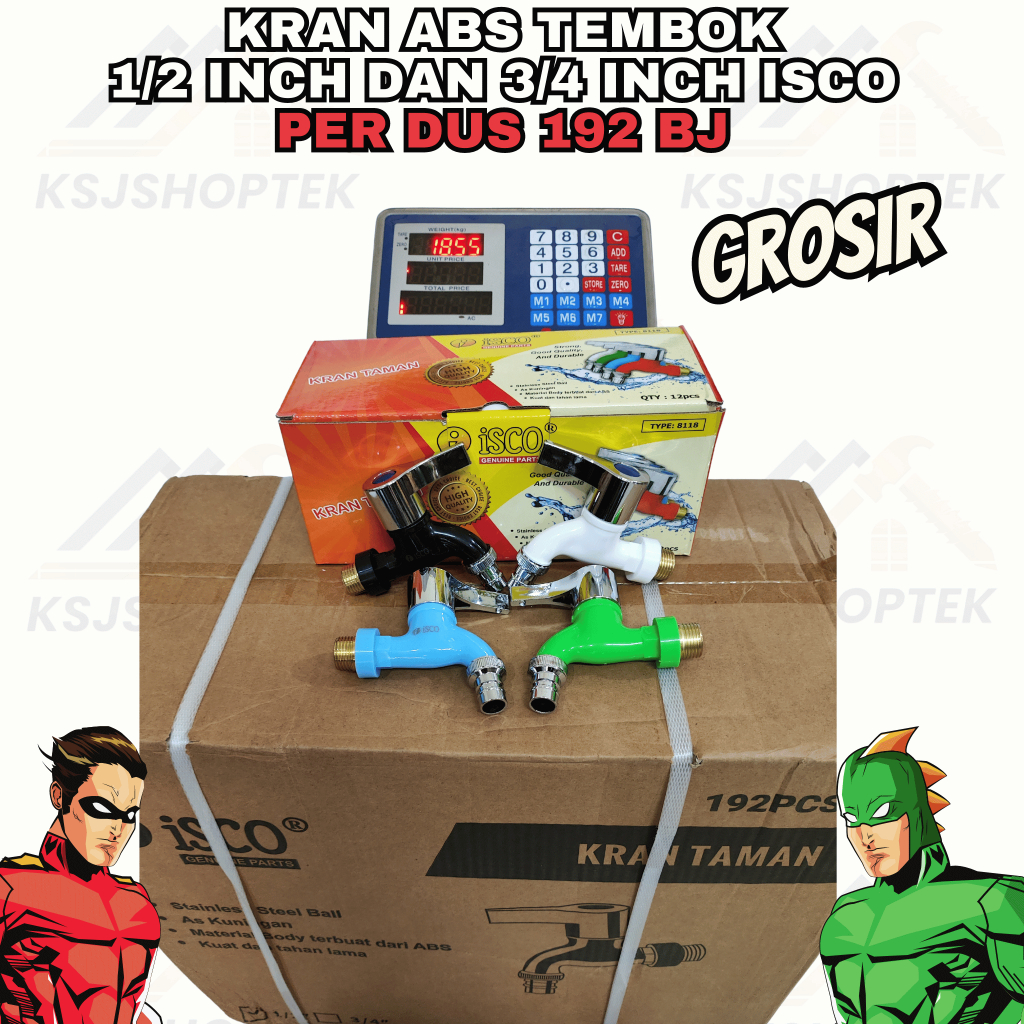 Jual Per Dus 192 bj Keran Air Tembok Taman 1/2 3/4 Inch PVC Kran Warna ...