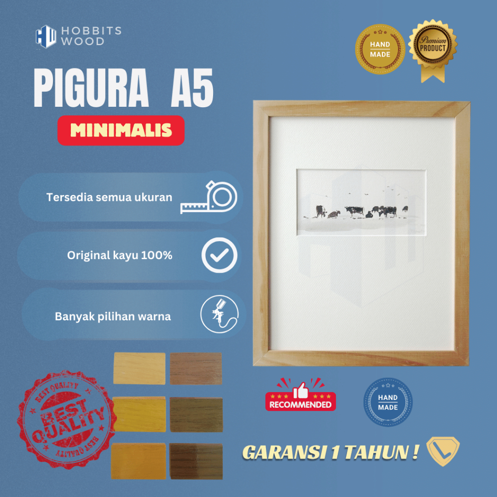 Jual Bingkai Foto A5 / frame kayu / Pigura kayu pinus / Tanpa kaca ...