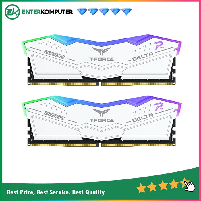 Jual Team Delta RGB DDR5 PC48000 6000MHz 64GB (2x32GB) White / RAM 64GB ...