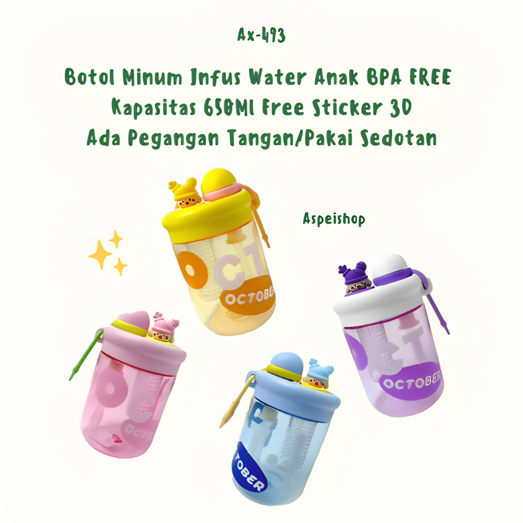 Jual Ax-493 BOTOL MINUM ANAK INFUSED 560ML / BOTOL ANAK VIRAL / BOTOL ...
