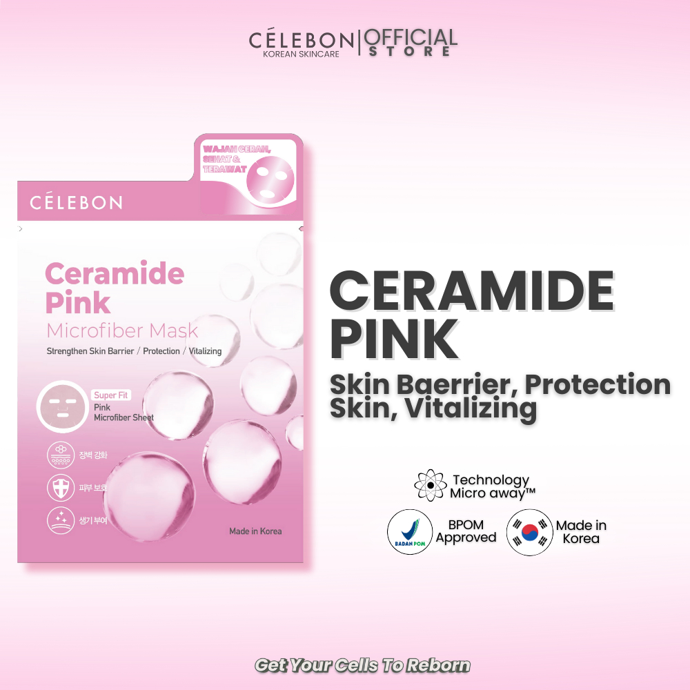 Jual CELEBON Ceramide Pink Microfiber Mask | Shopee Indonesia