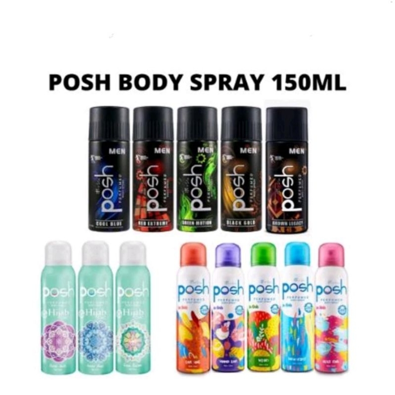 Jual Posh Body Spray 150 Ml, Posh Men Body Spray 150ml | Shopee Indonesia