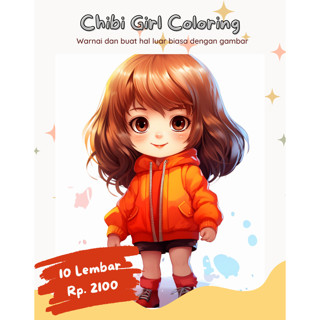 Jual 10 Lembar Kertas Mewarnai tema chibi girl termurah di shopee ...
