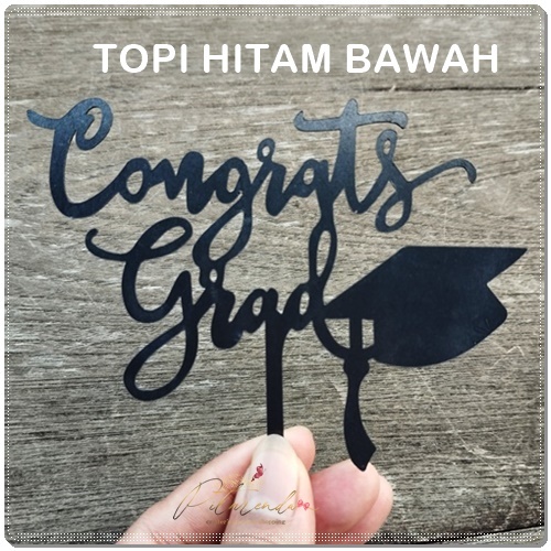 Jual TOPR-87 : Cake Topper Wisuda / Congratulation Akrilik (per buah ...