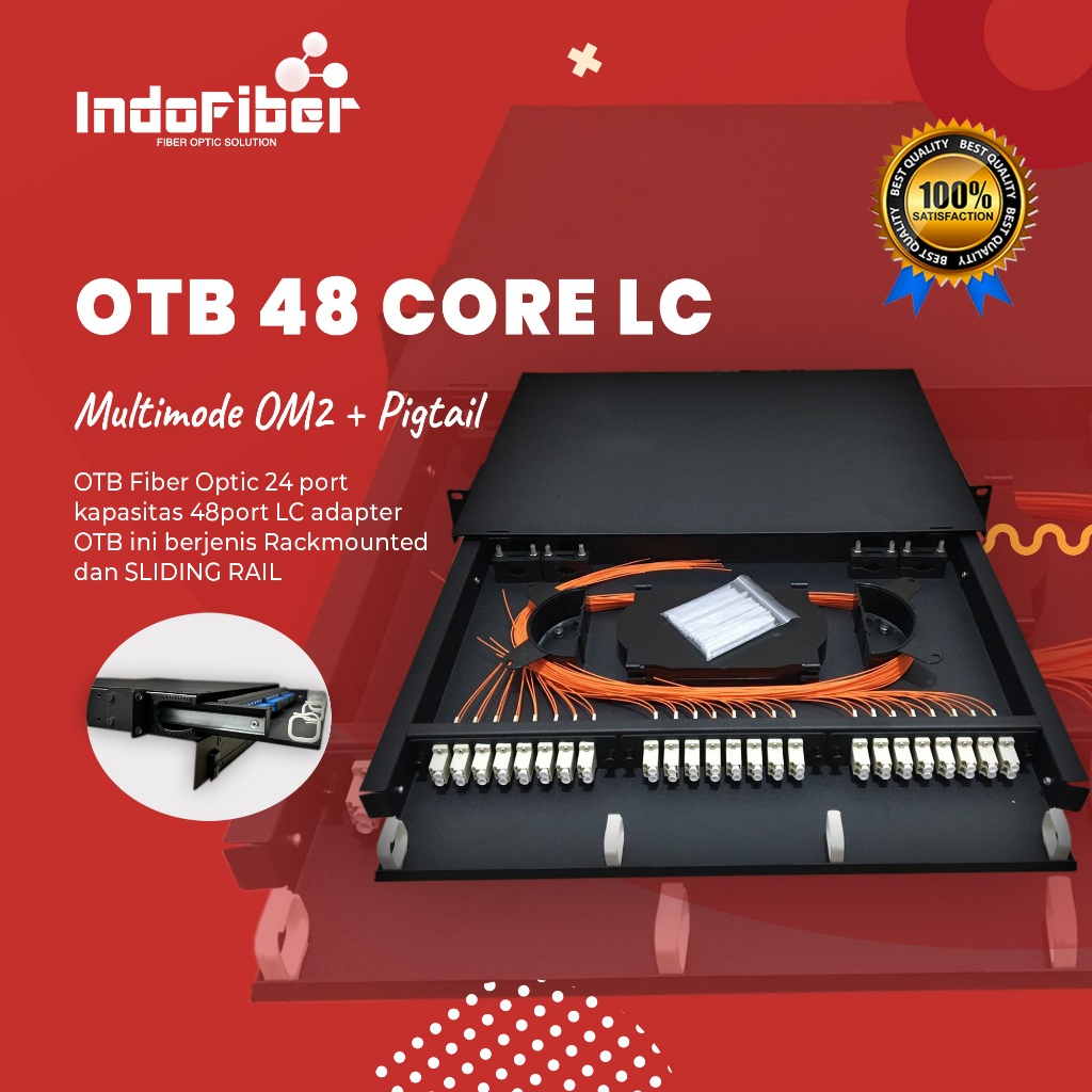 Jual Indofiber OTB 48 core LC Multimode OM2 rackmount sliding rail ...