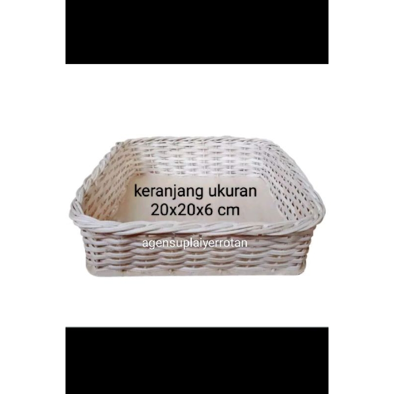 Jual keranjang rotan kotak 20x20 cm keranjang hantaran serbaguna ...