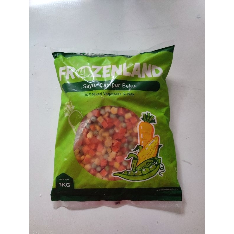 Jual FROZEN MIX VEGETABLE FROZENLAND KK SAYURAN BEKU 1KG | Shopee Indonesia