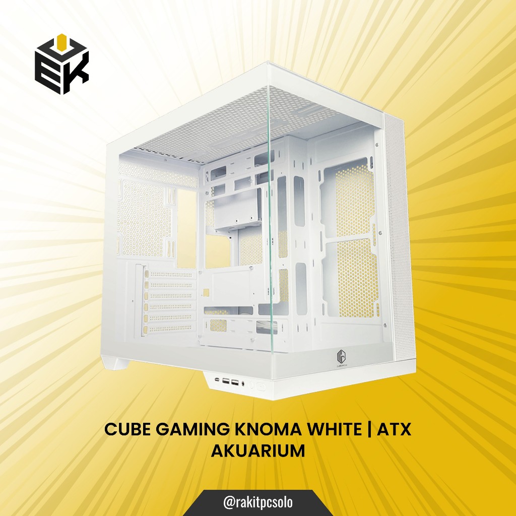 Jual Casing PC CUBE GAMING KNOMA WHITE - ATX Gaming Case - Tempered Glass | Shopee Indonesia