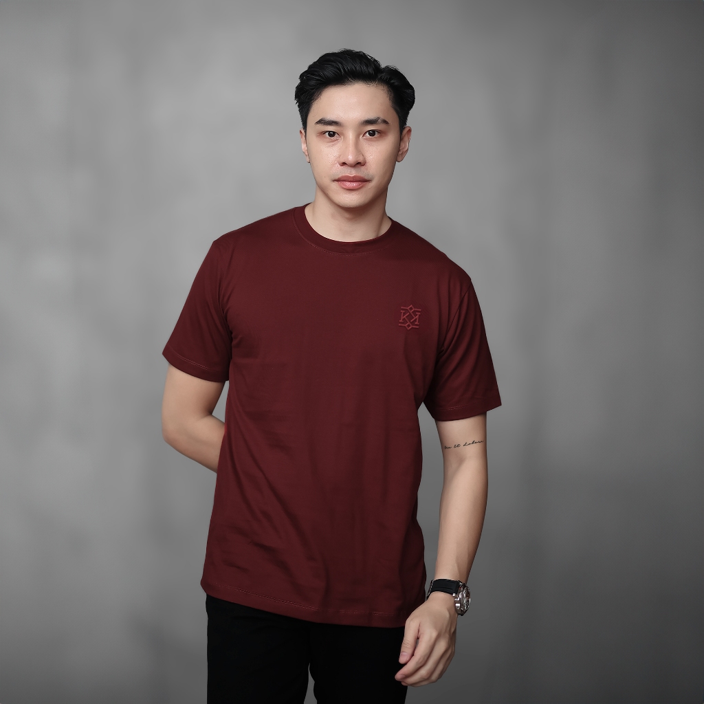Jual KREST Baju Kaos Basic Merah Maroon Red Burgundy Signature Logo ...