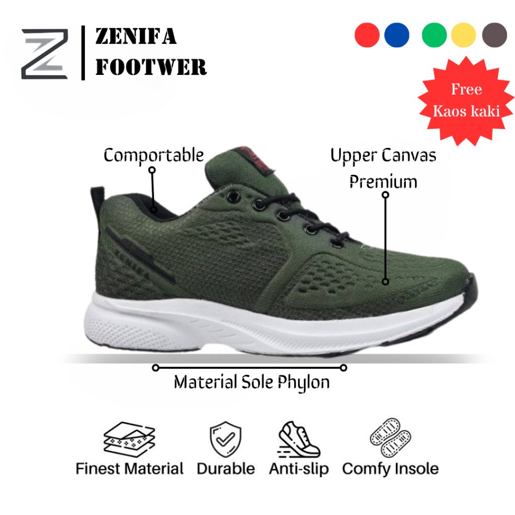 Jual Zenifa Green | Sepatu Sport Pria | Sepatu Running | Sepatu ...