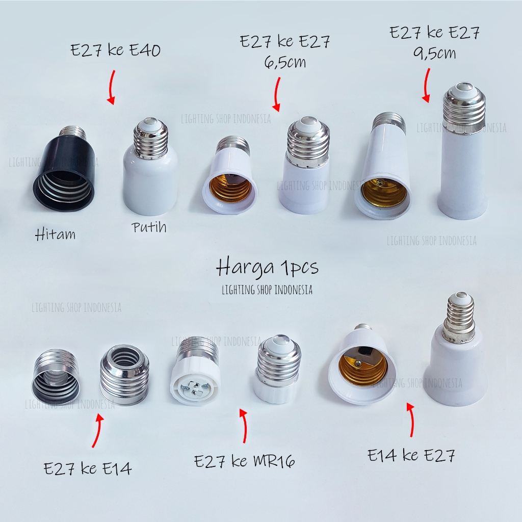 Jual Fiting convert e27 ke e27 e40 e14 mr16 G5.3 sambungan lampu | Shopee Indonesia
