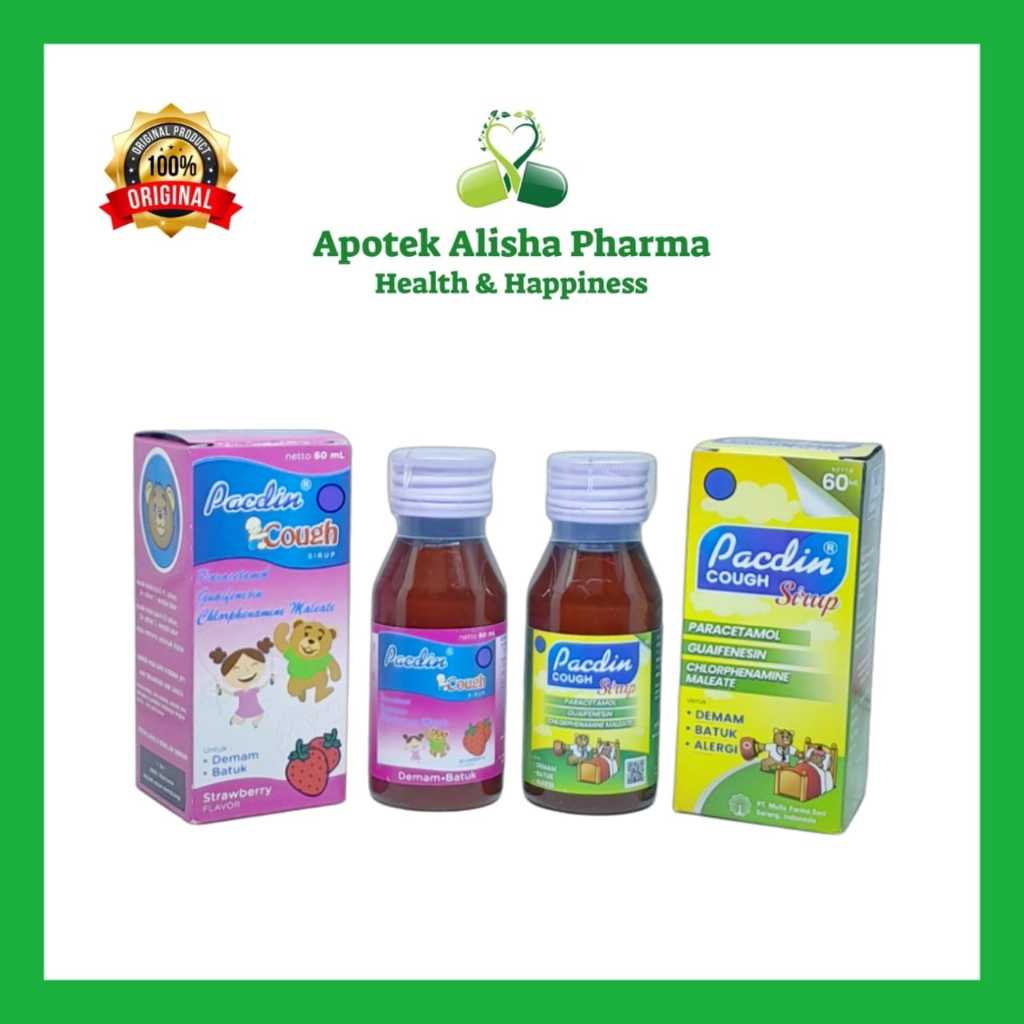 Jual Pacdin Cough Sirup 60ml-Obat Batuk/Flu/Pilek/Panas/Demam Anak ...