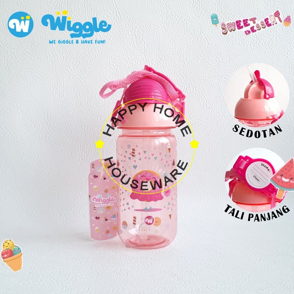Jual WIGGLE Pink Dessert Bottle Sport 450ml Tali Panjang | Botol Air ...