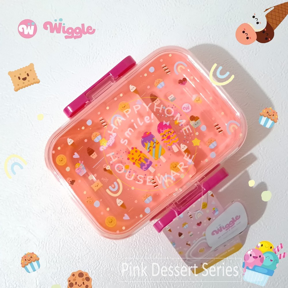 Jual WIGGLE Hello Dino Blue Lunch Box Oval Sekat 600ml | Kotak Bekal ...