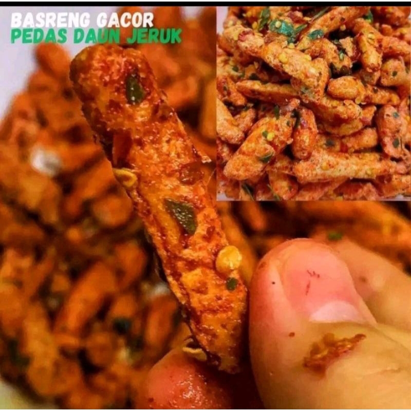 Jual Basreng cikruh pedas daun jeruk lumer bumbu berat 1 kg | Shopee ...