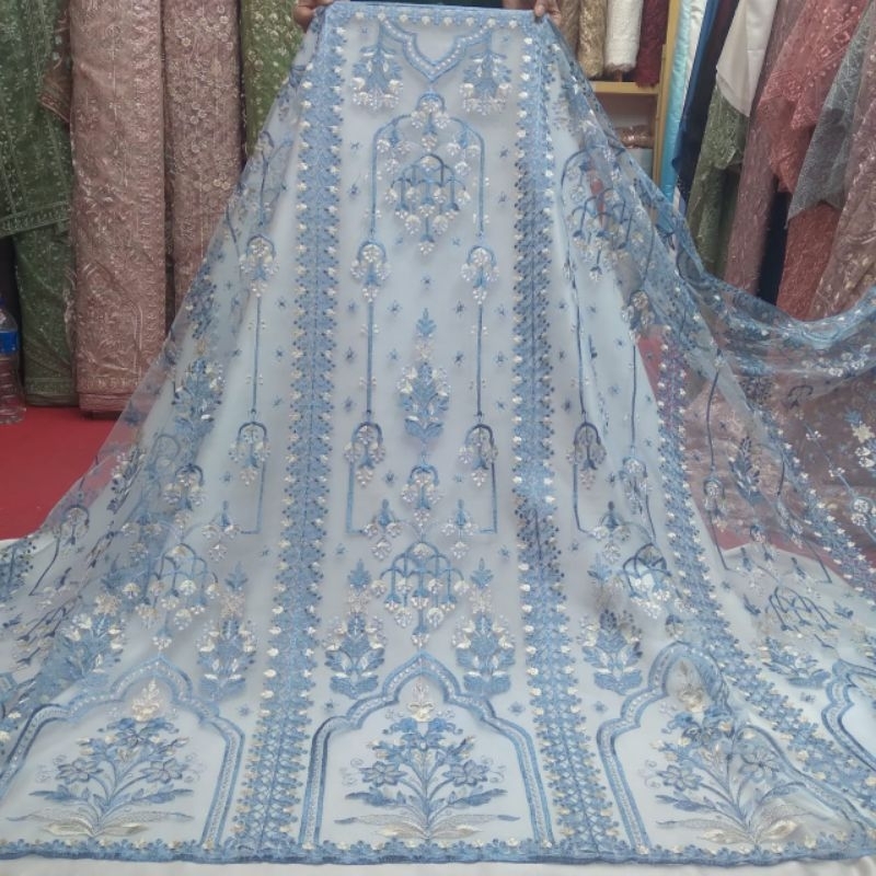 Jual kain tile bordir twotone jepang | Shopee Indonesia