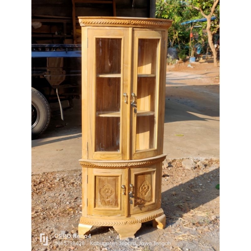 Jual lemari sudut kecil Full Kayu Jati lemari pojok Rak serbaguna ...