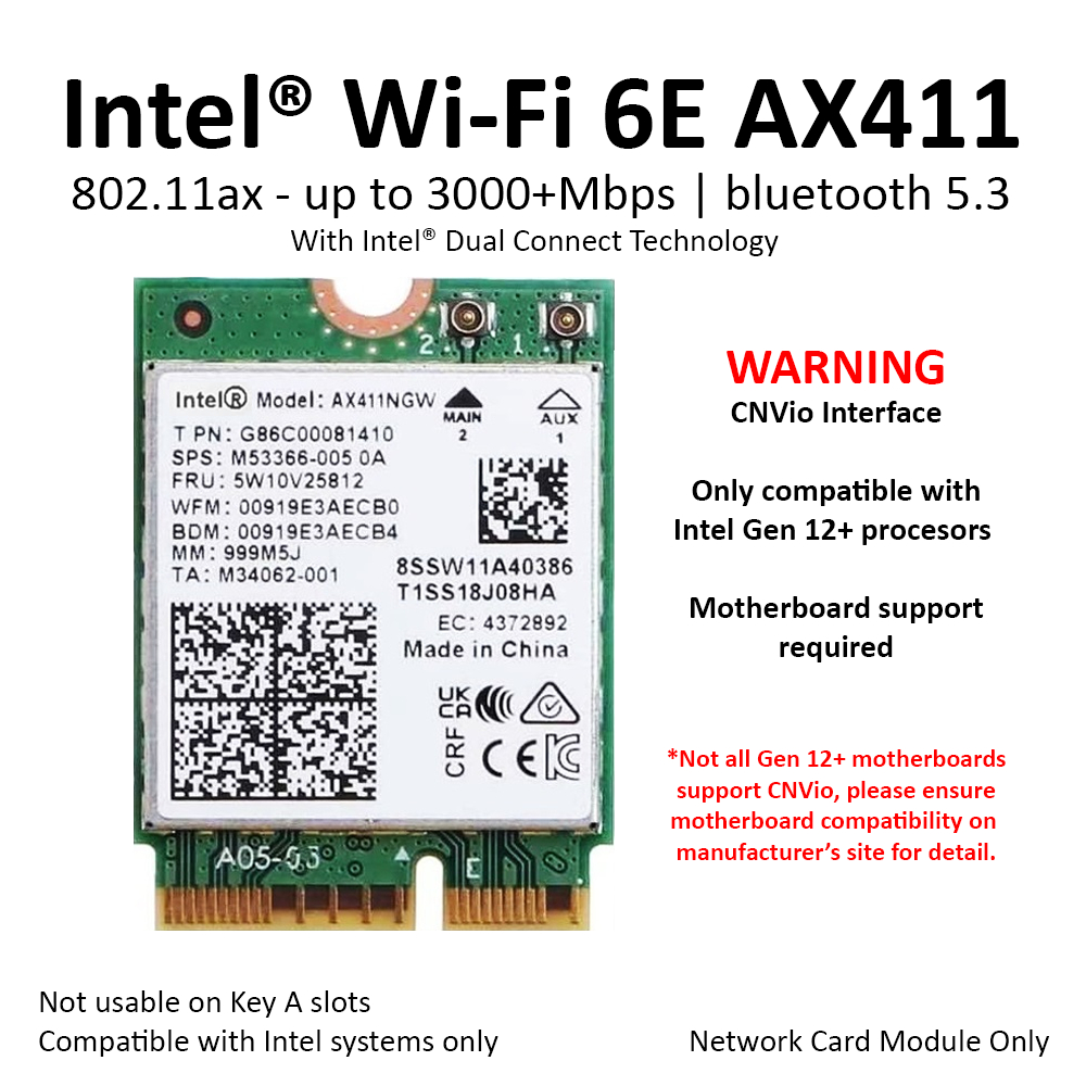 Jual Intel WiFi 6E AX411 Wireless Card Bluetooth 5 AX M.2 NGFF AX411NGW ...
