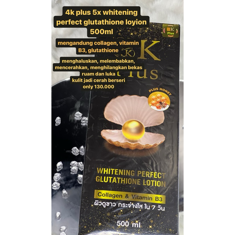 Jual 4K PLUS 5X WHITENING PERFECT GLUTATHIONE LOTION 500ML | Shopee ...