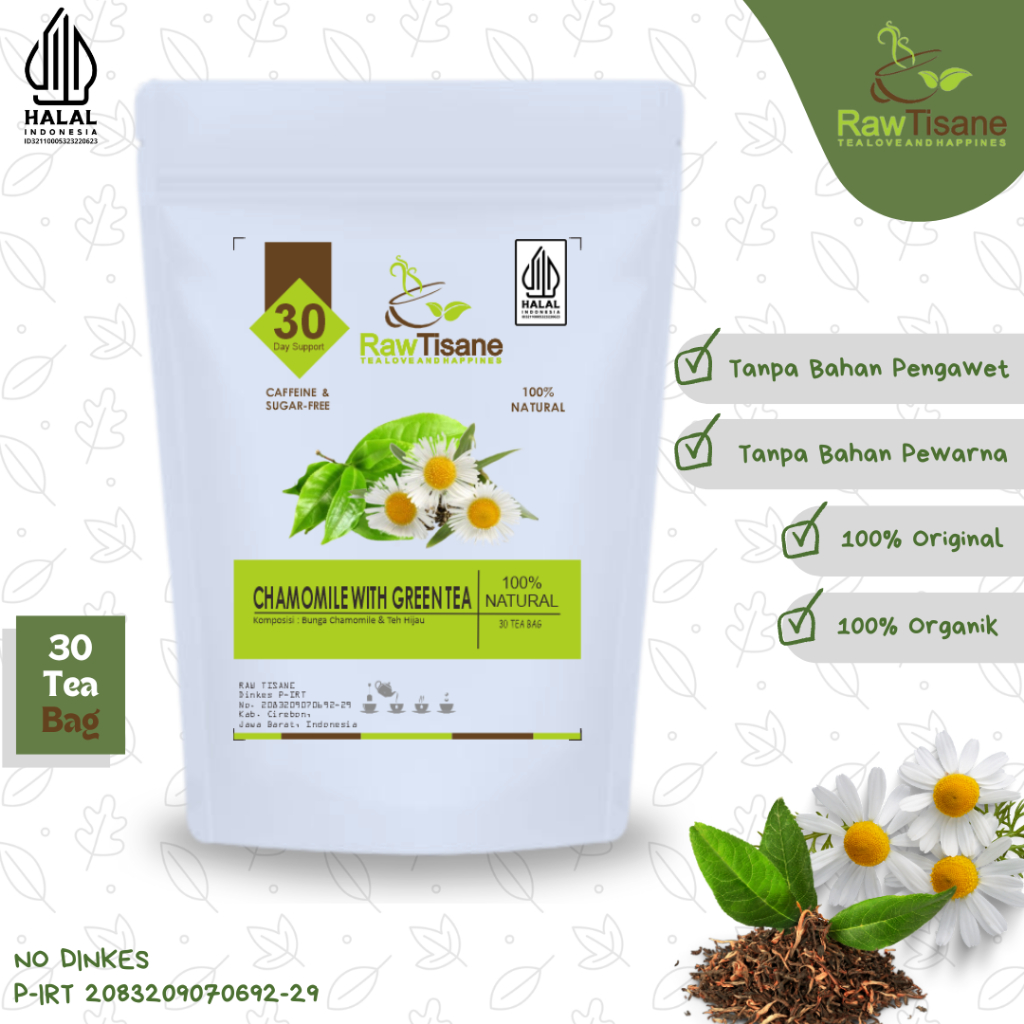 Jual RAW TISANE Chamomile Green Tea : Teh Bunga Kamomil & Teh Hijau ...