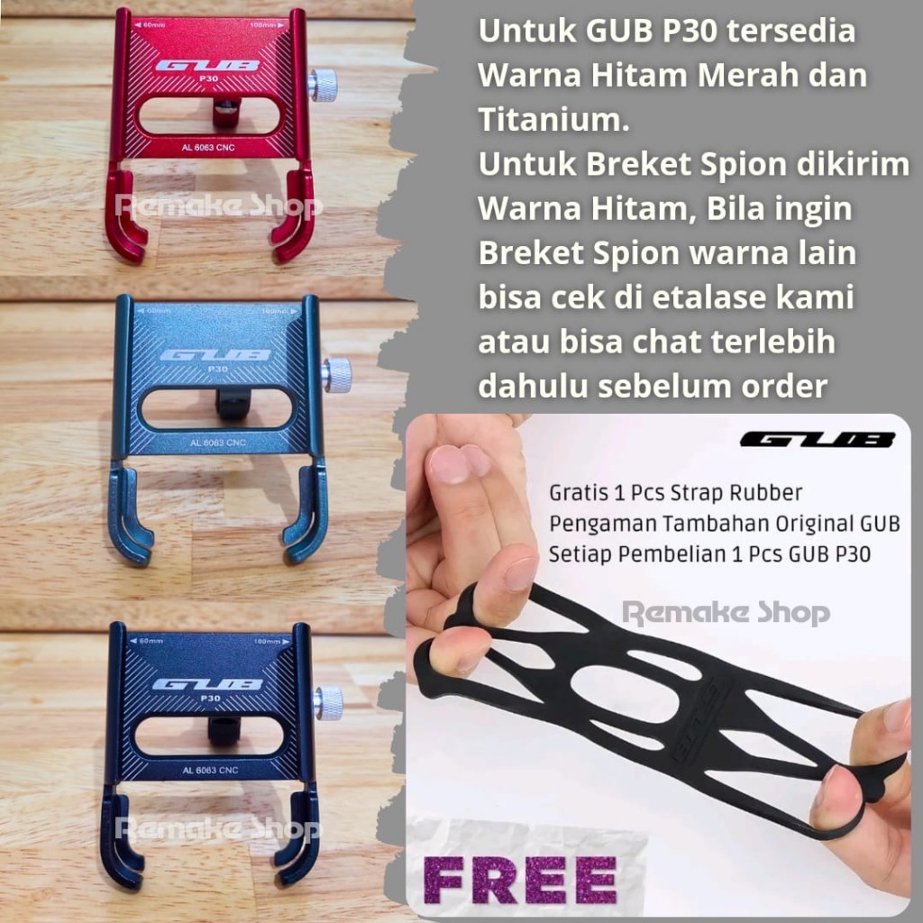 Jual GUB P30 Original Holder HP Motor Full Besi Alumunium Alloy Breket Tempat Handphone Dudukan ...