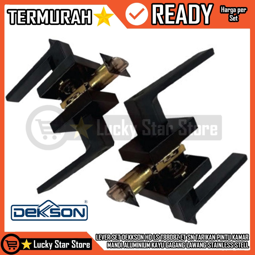Jual LEVER SET DEKKSON HD LS T8808Z ET SN MATT BLACK TARIKAN PINTU ...